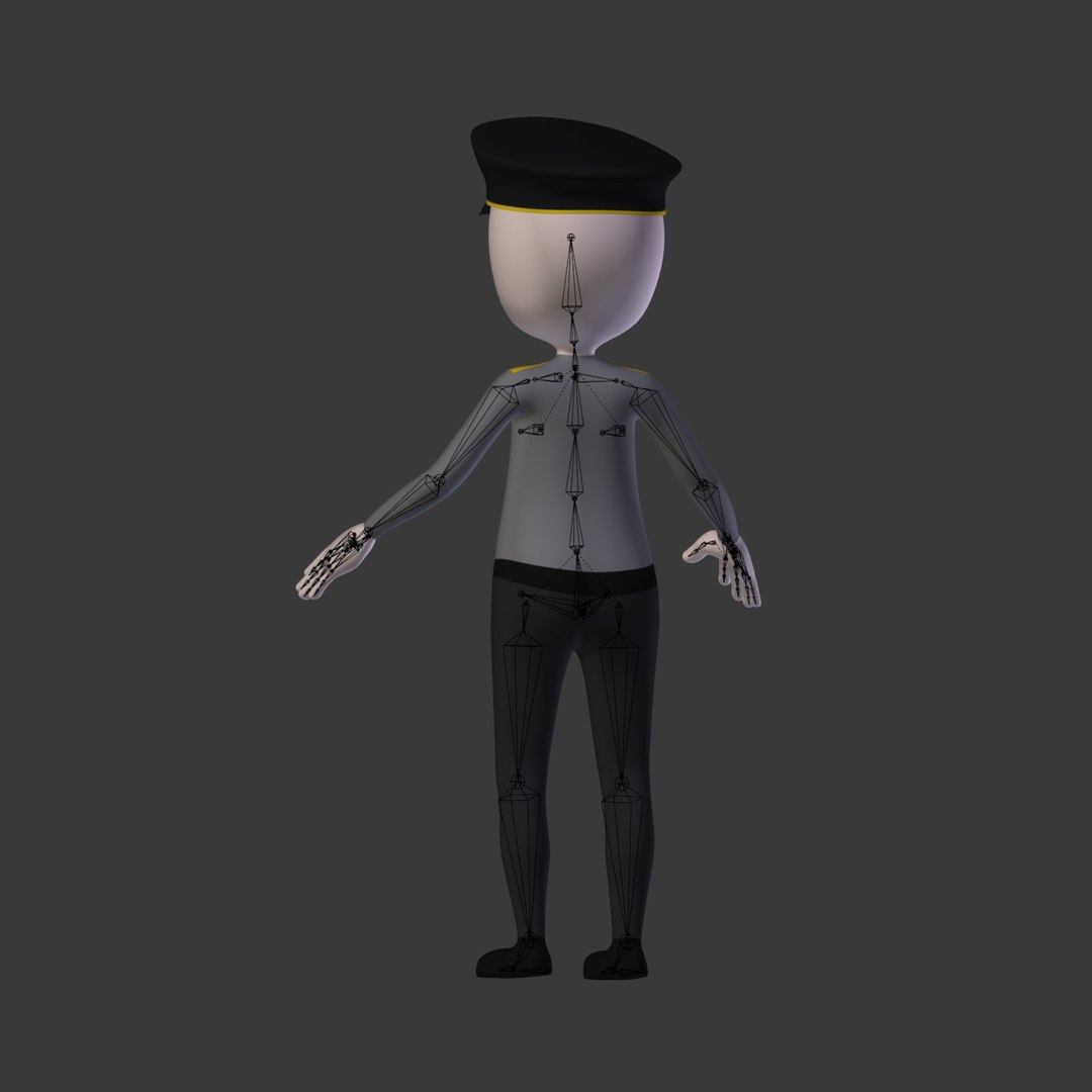 3D Cartoon Police Officer Model - TurboSquid 1419557