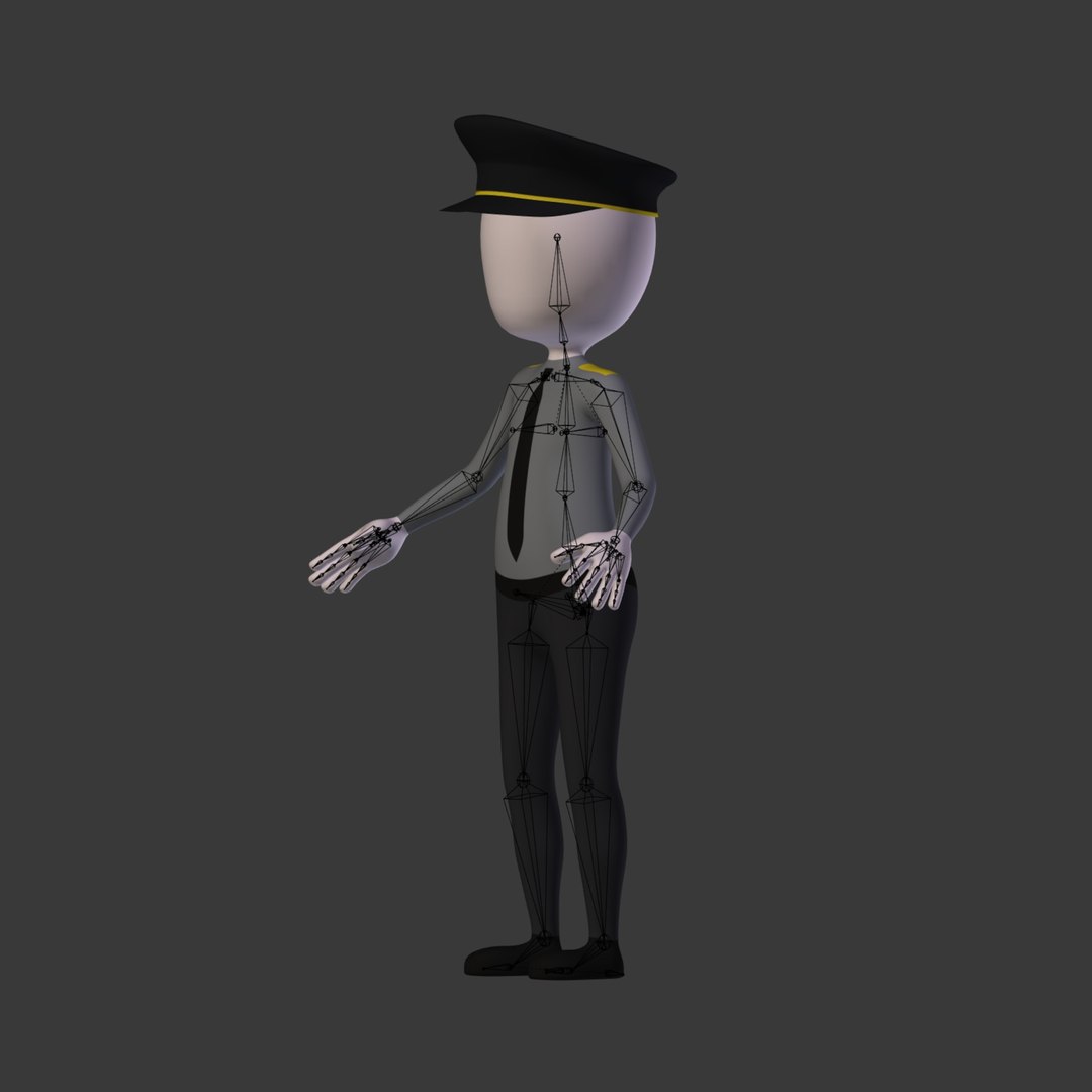 3D Cartoon Police Officer Model - TurboSquid 1419557