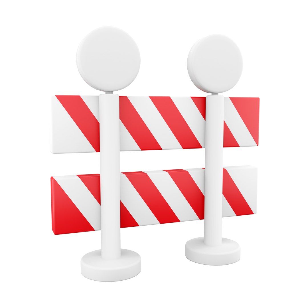 3D Roadblock Icon Model - TurboSquid 2045310