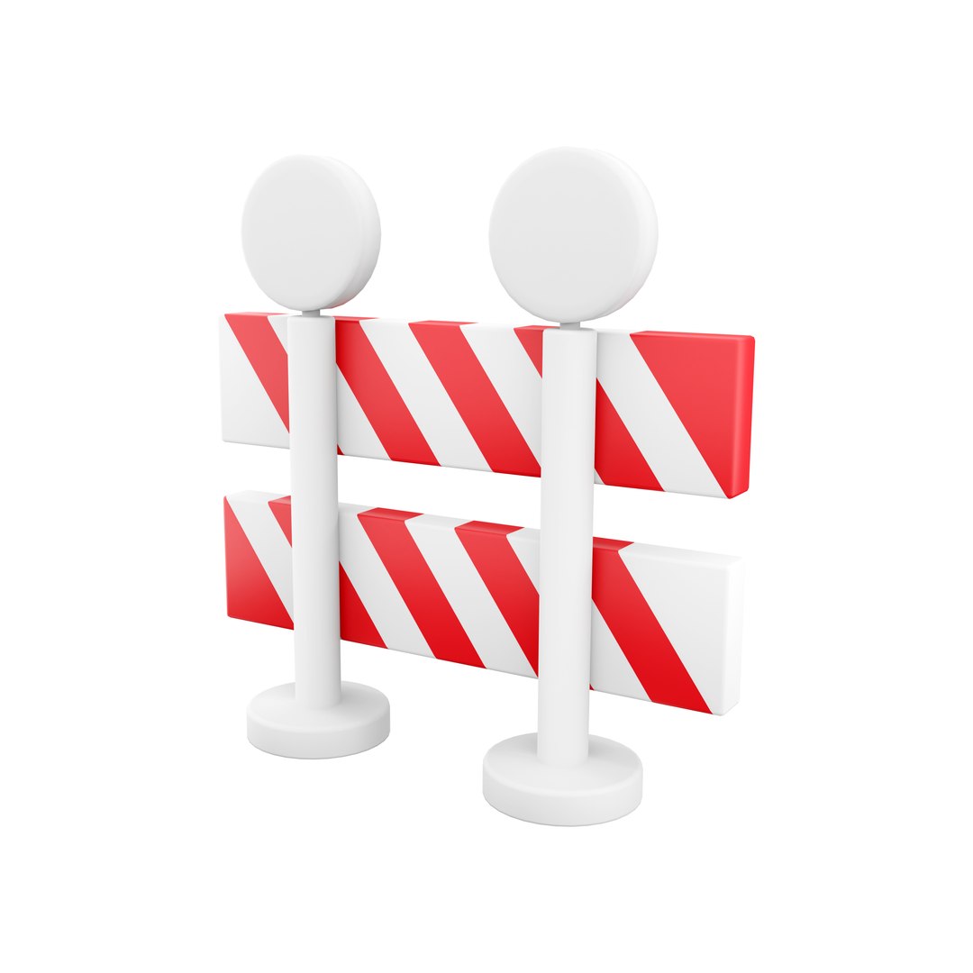 3D Roadblock Icon Model - TurboSquid 2045310