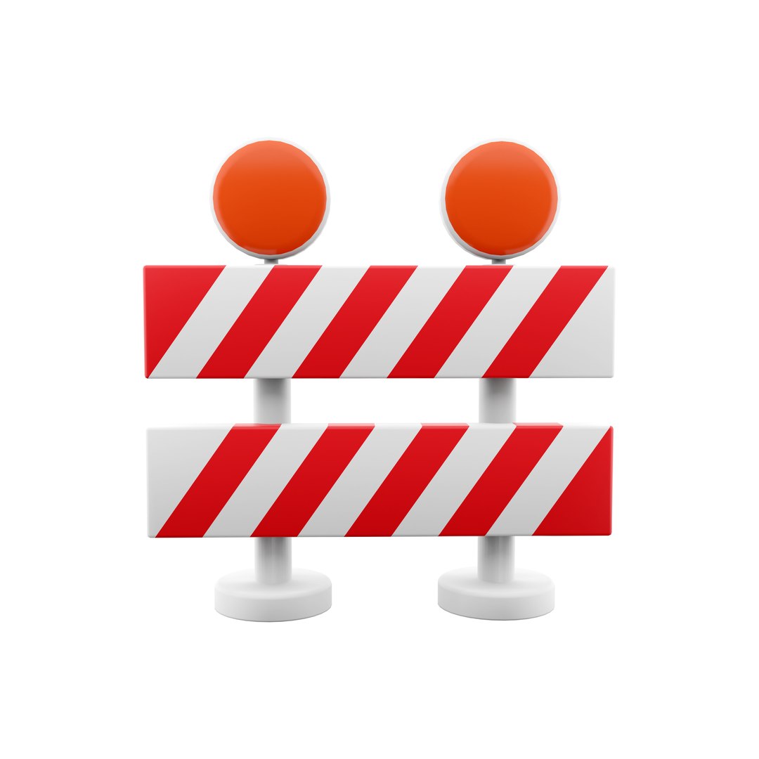 3D Roadblock Icon Model - TurboSquid 2045310