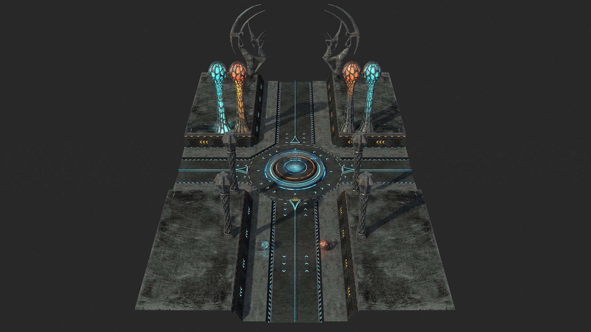 3D Sci-fi Road Column - TurboSquid 1740882