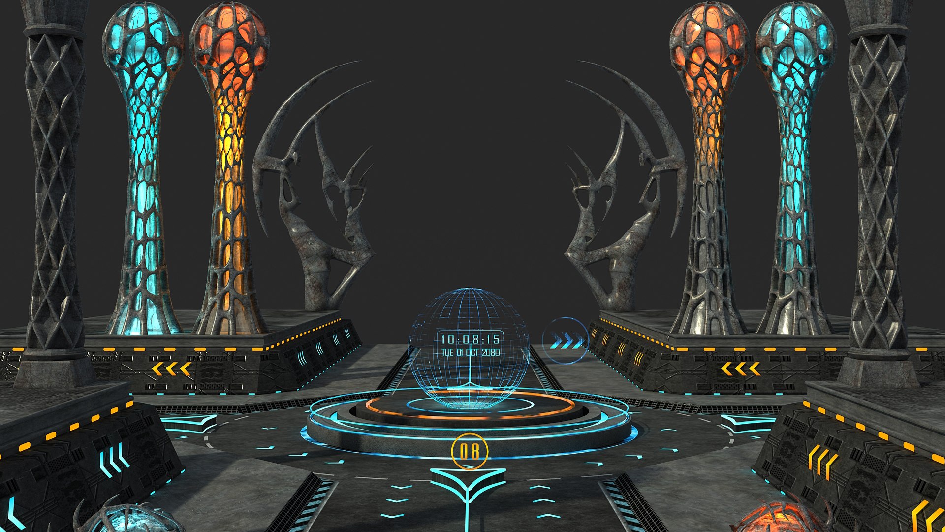 3D Sci-fi Road Column - TurboSquid 1740882