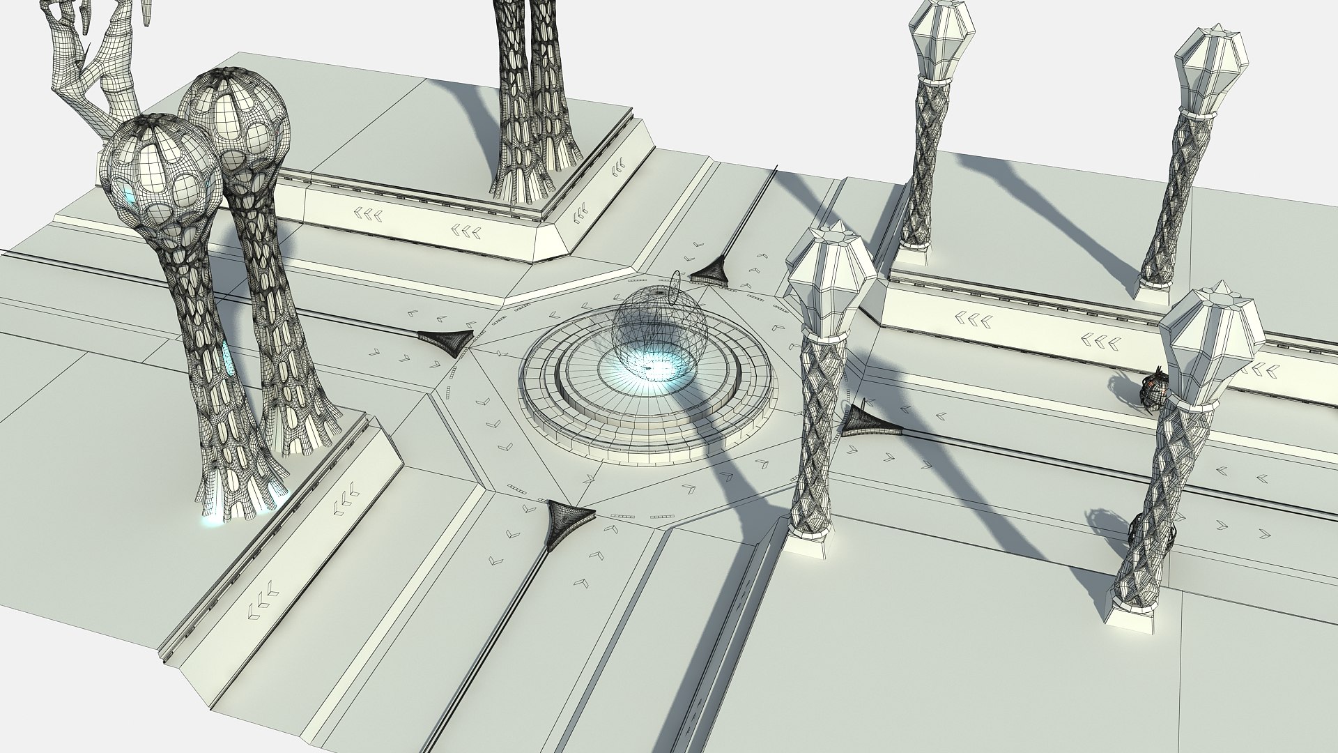 3D Sci-fi Road Column - TurboSquid 1740882