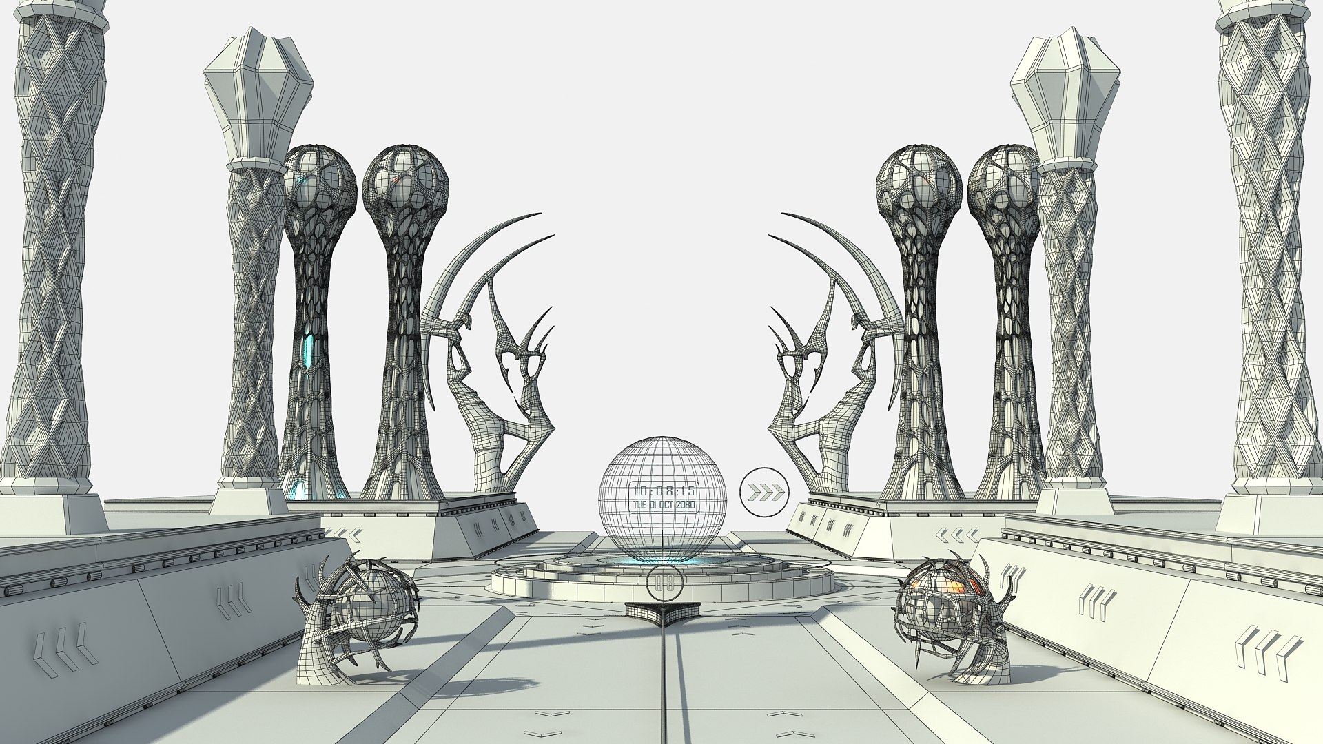 3D Sci-fi Road Column - TurboSquid 1740882