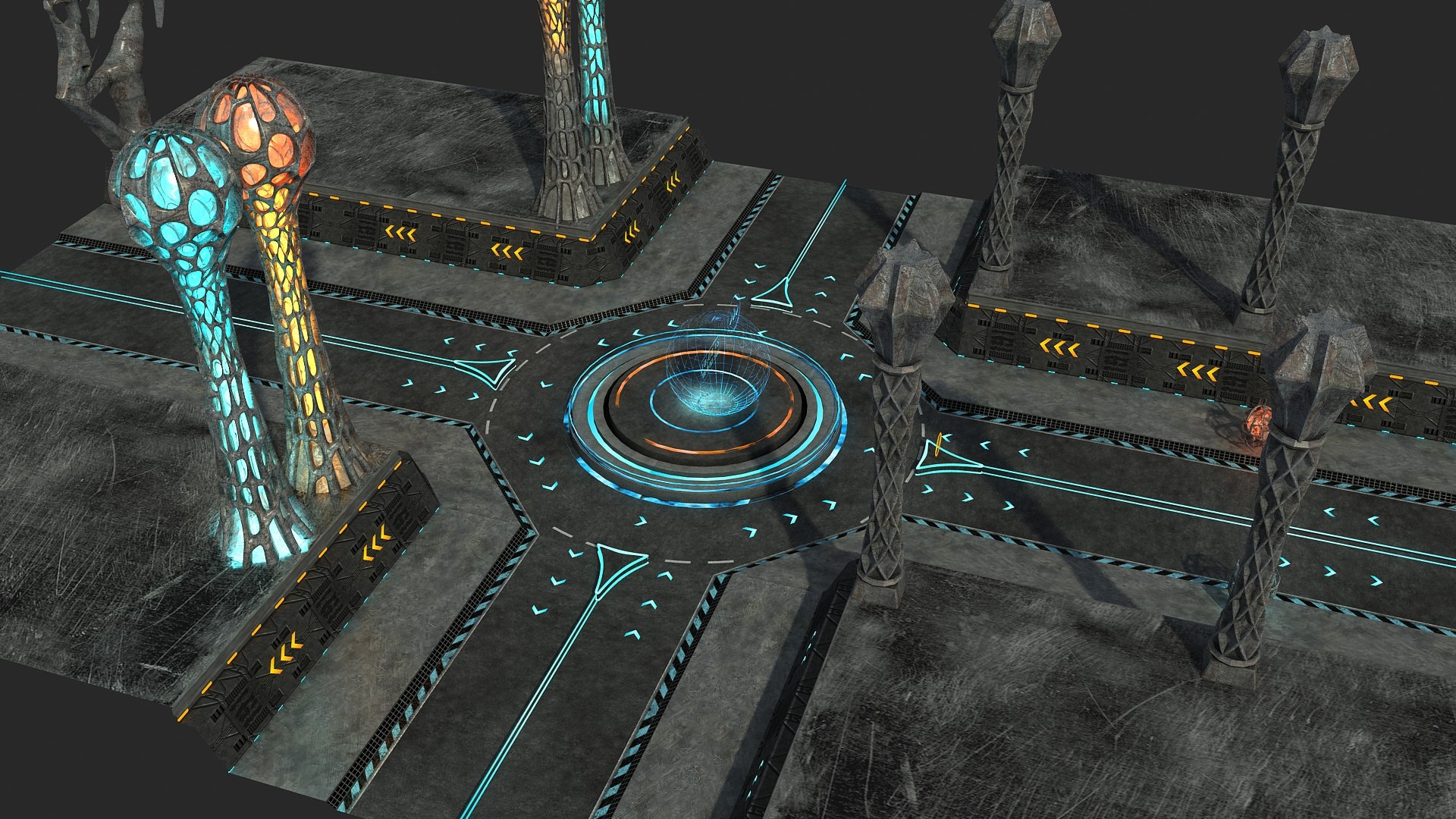 3D Sci-fi Road Column - TurboSquid 1740882