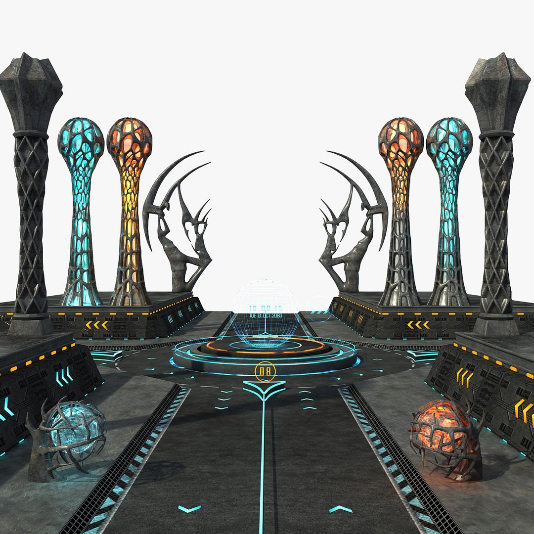 3D Sci-fi Road Column - TurboSquid 1740882