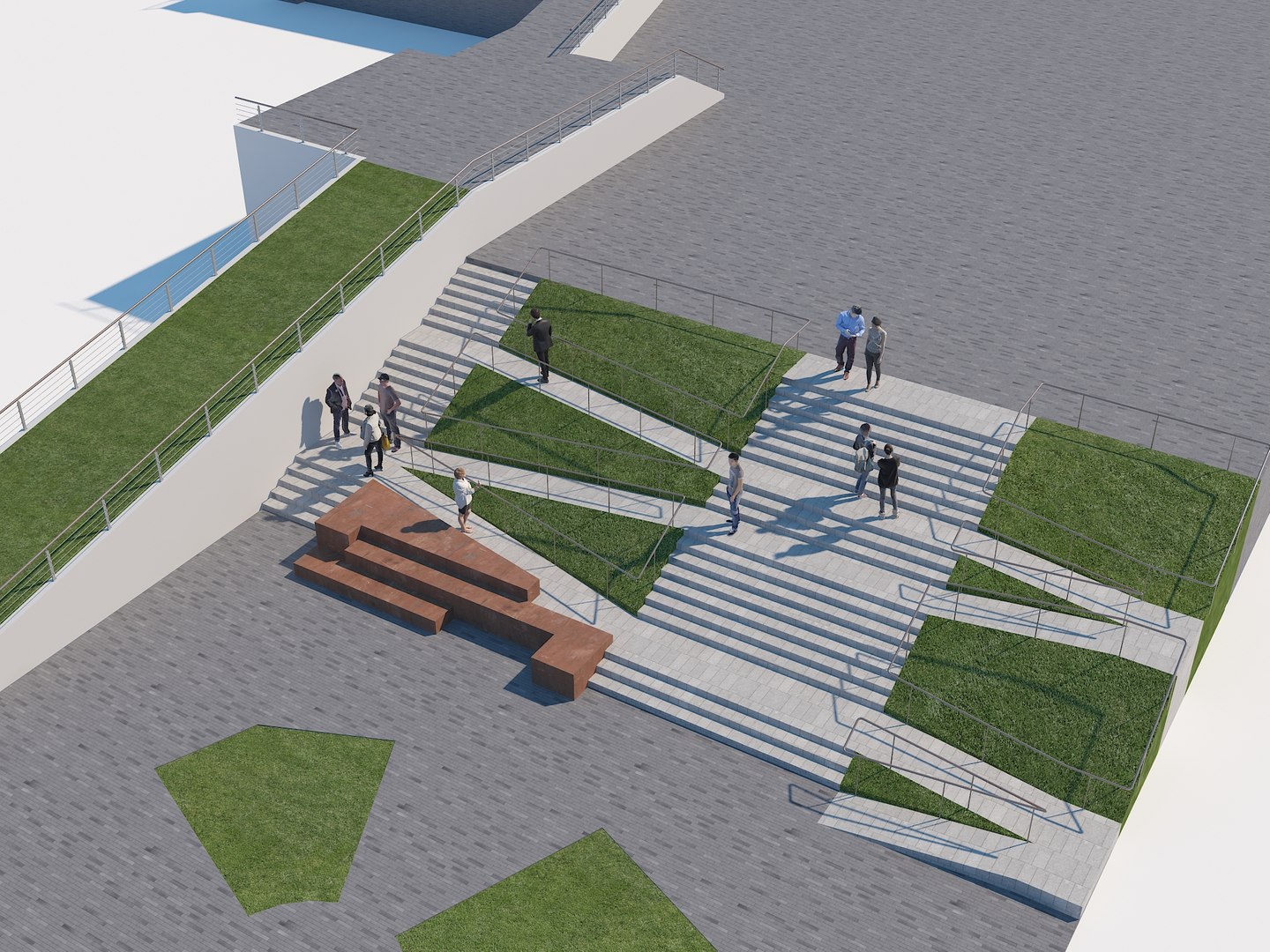 3D Modern Steps Multi Functional Steps Center Steps Business People ...