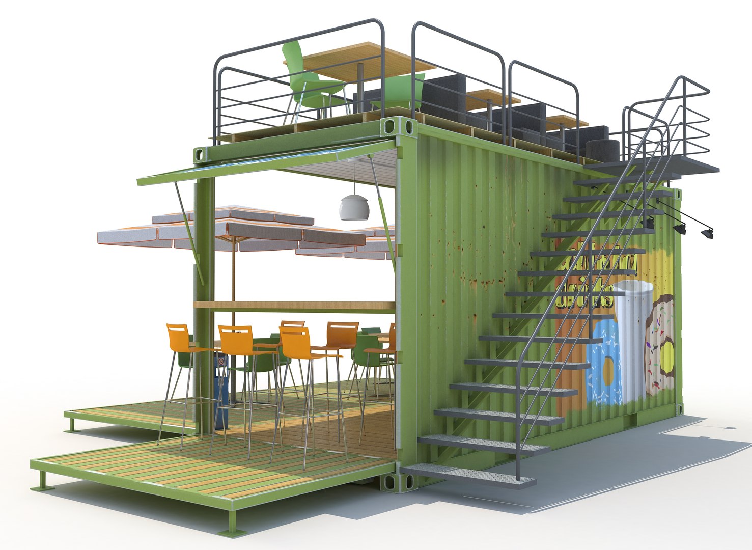 Container Cafe 3d Max