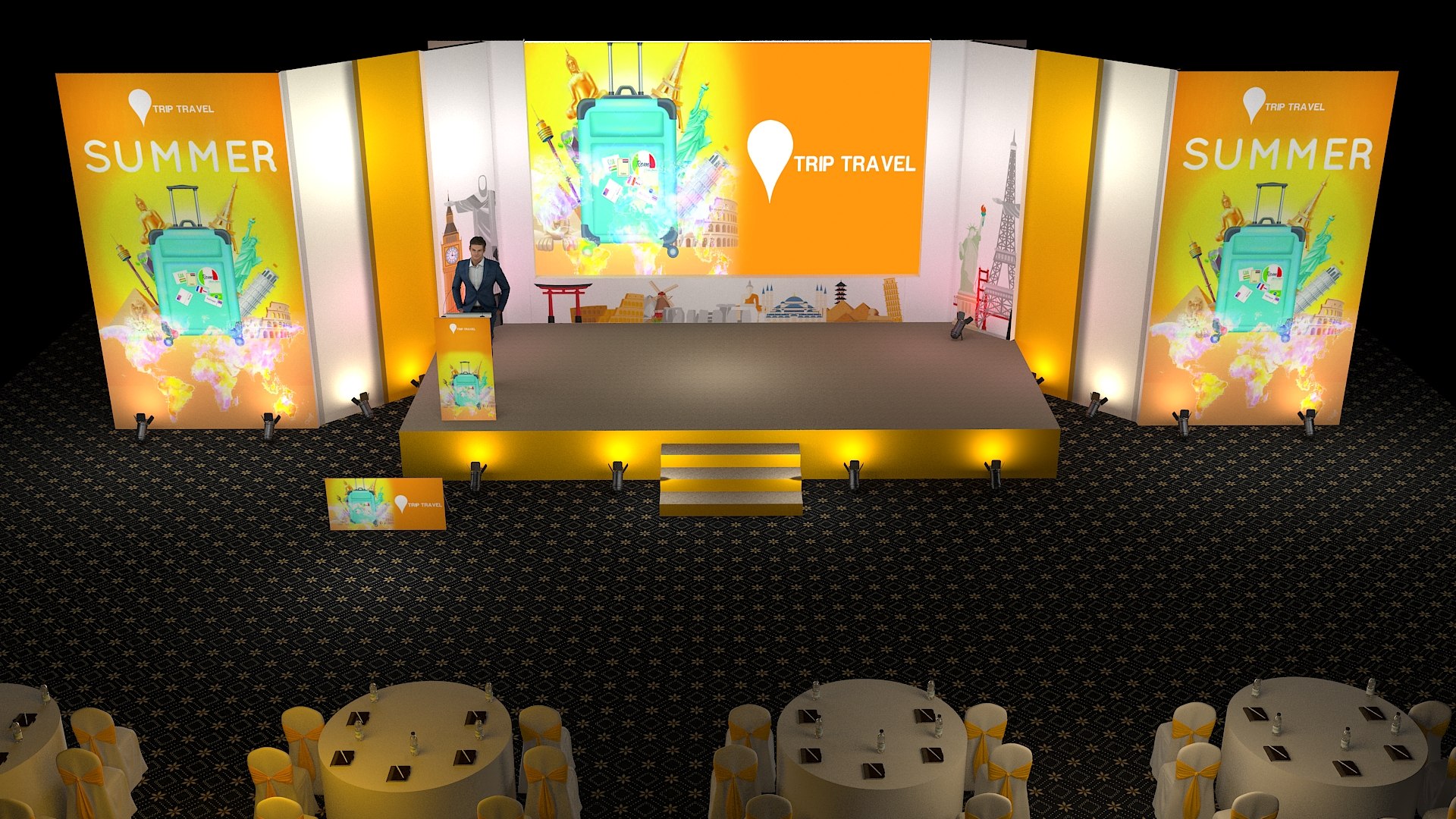 3D Corporate Stage Design model - TurboSquid 1983876