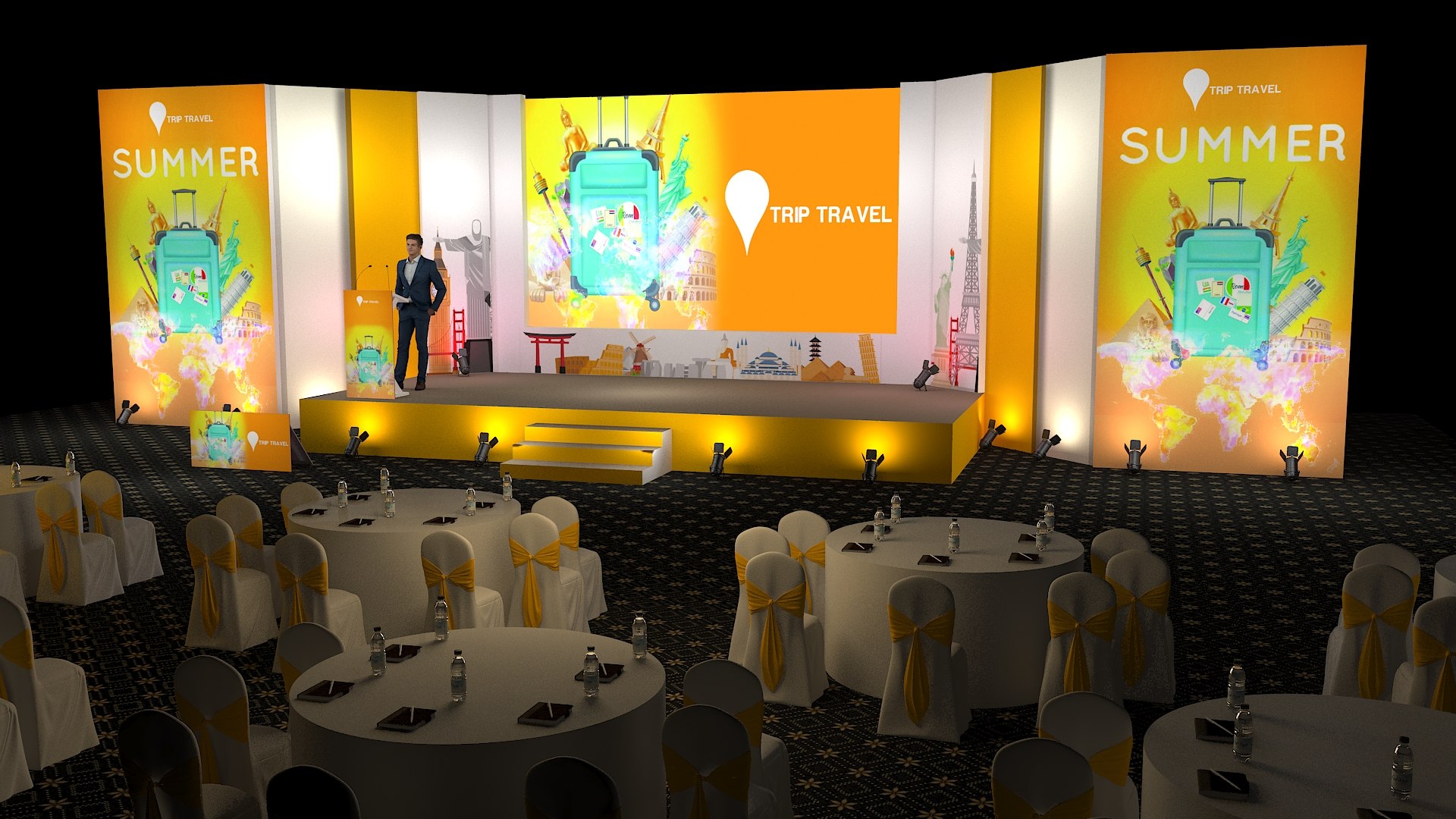 3D Corporate Stage Design model - TurboSquid 1983876