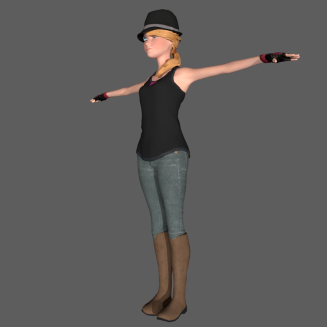 3d model runner girl