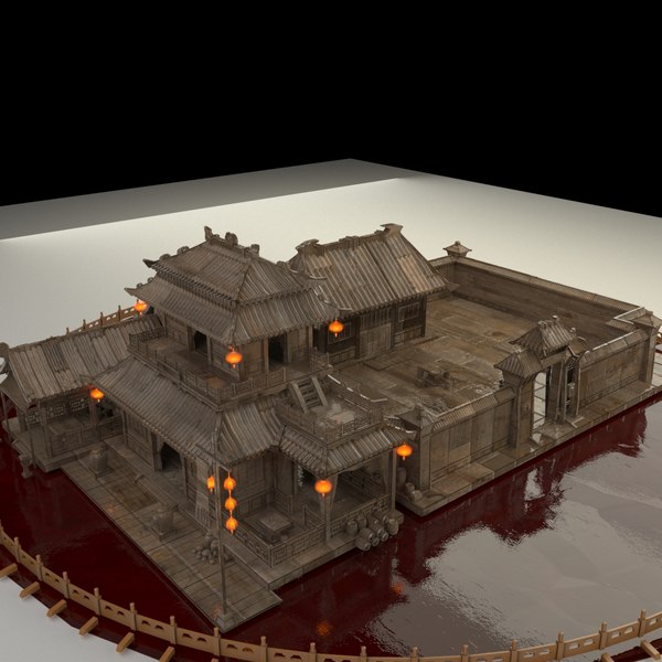 Chinese Wooden House 3d Model Page 3 | Chinese House Cartoon PSD, High