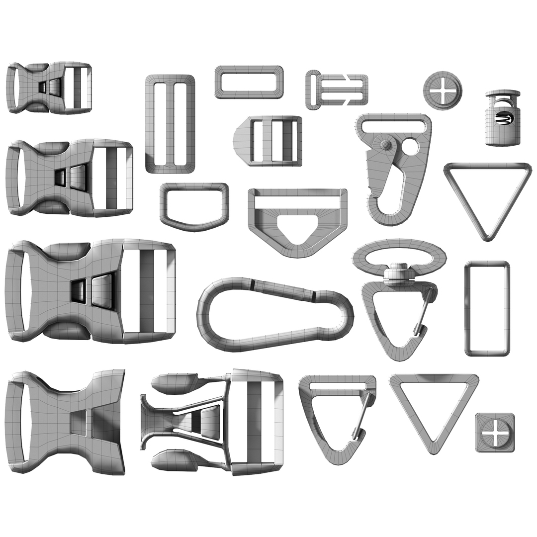 3D buckles kit model - TurboSquid 1813773
