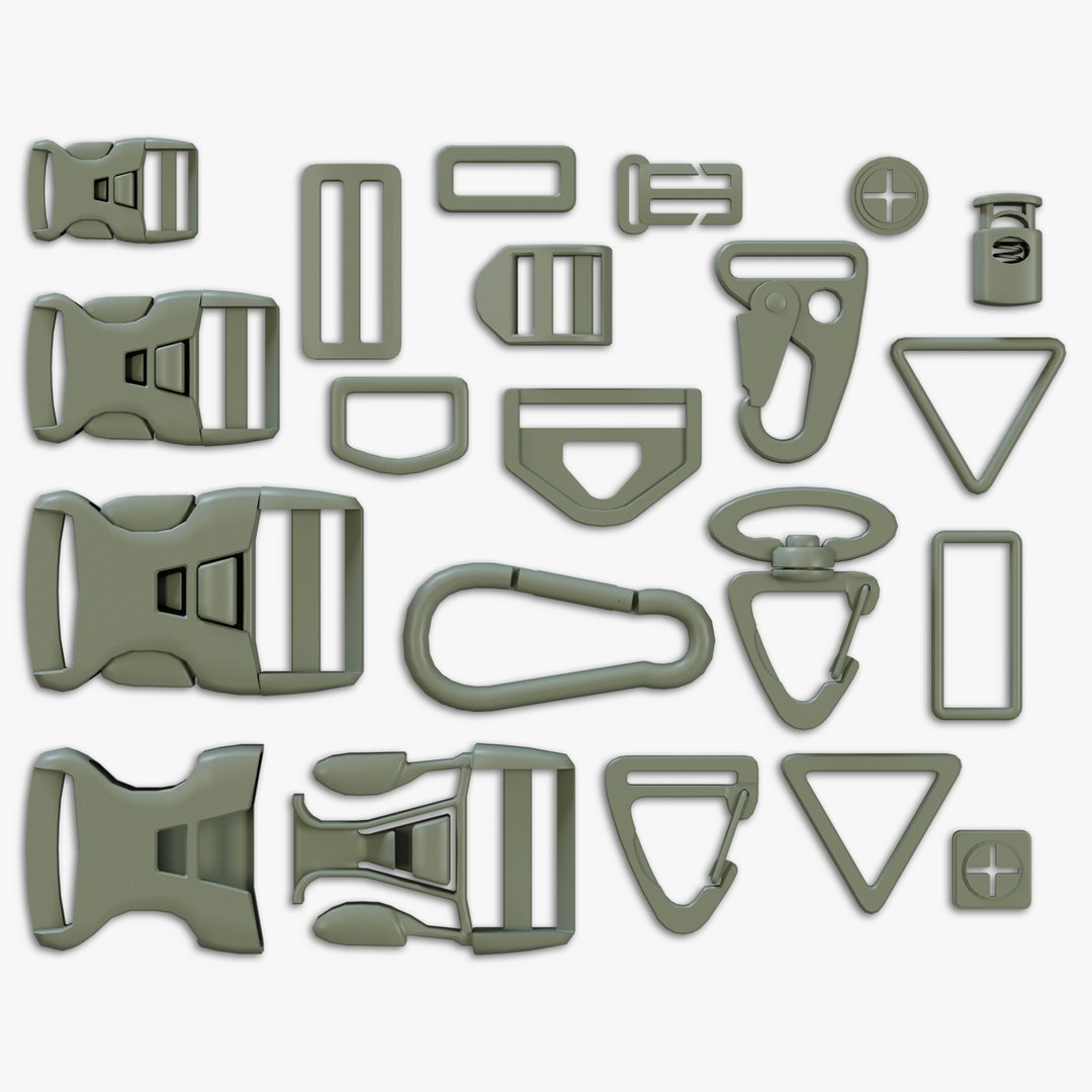 3D buckles kit model - TurboSquid 1813773