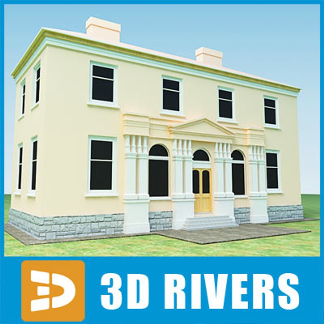Small Town House Building 3d Model