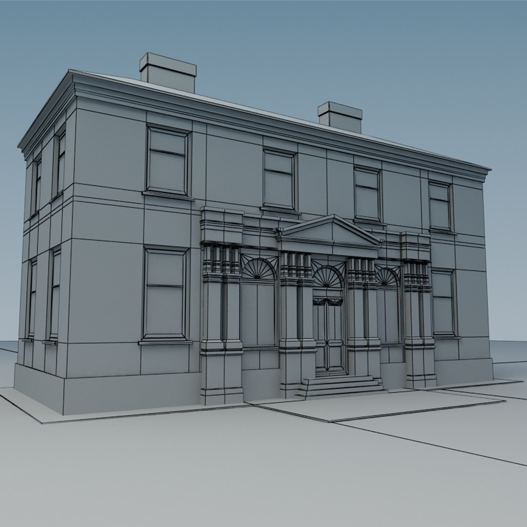 Small Town House Building 3d Model
