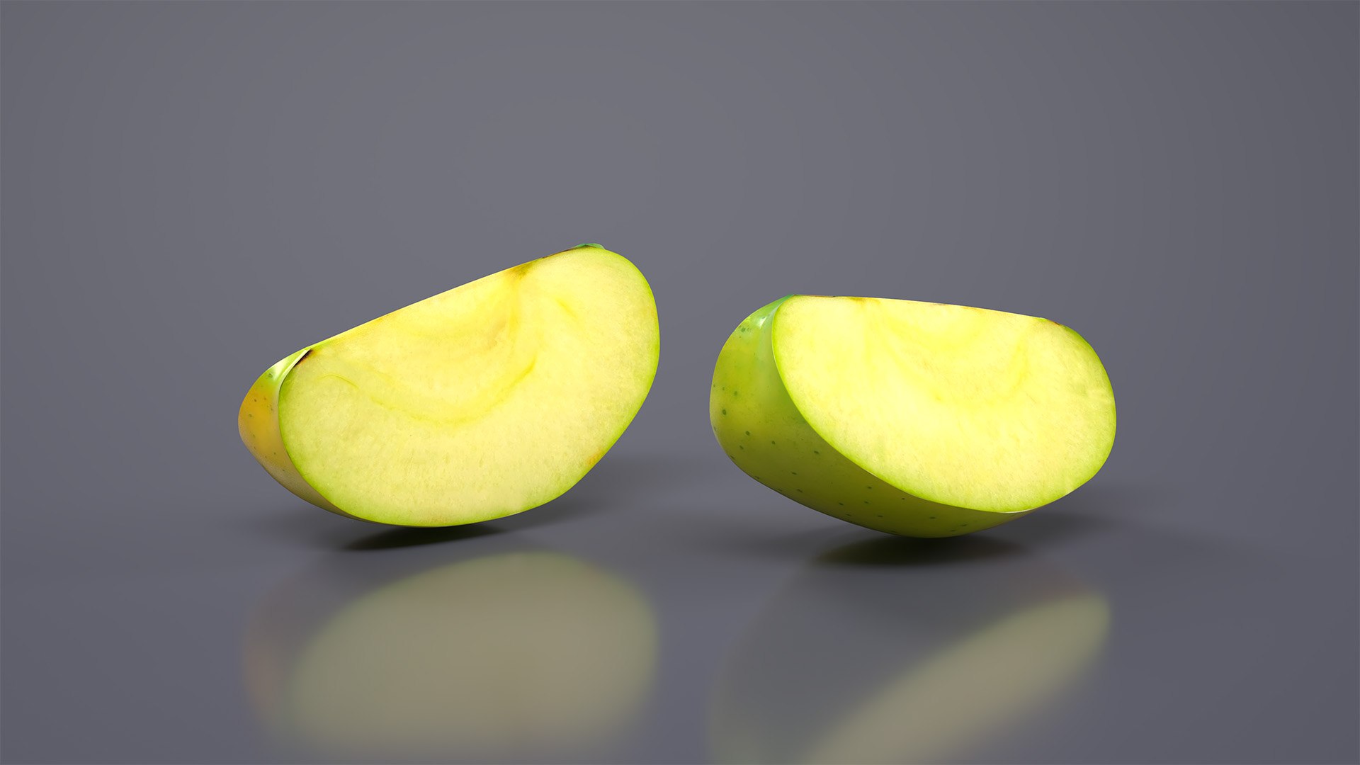 3D Sliced Green Apple Model - TurboSquid 2212243