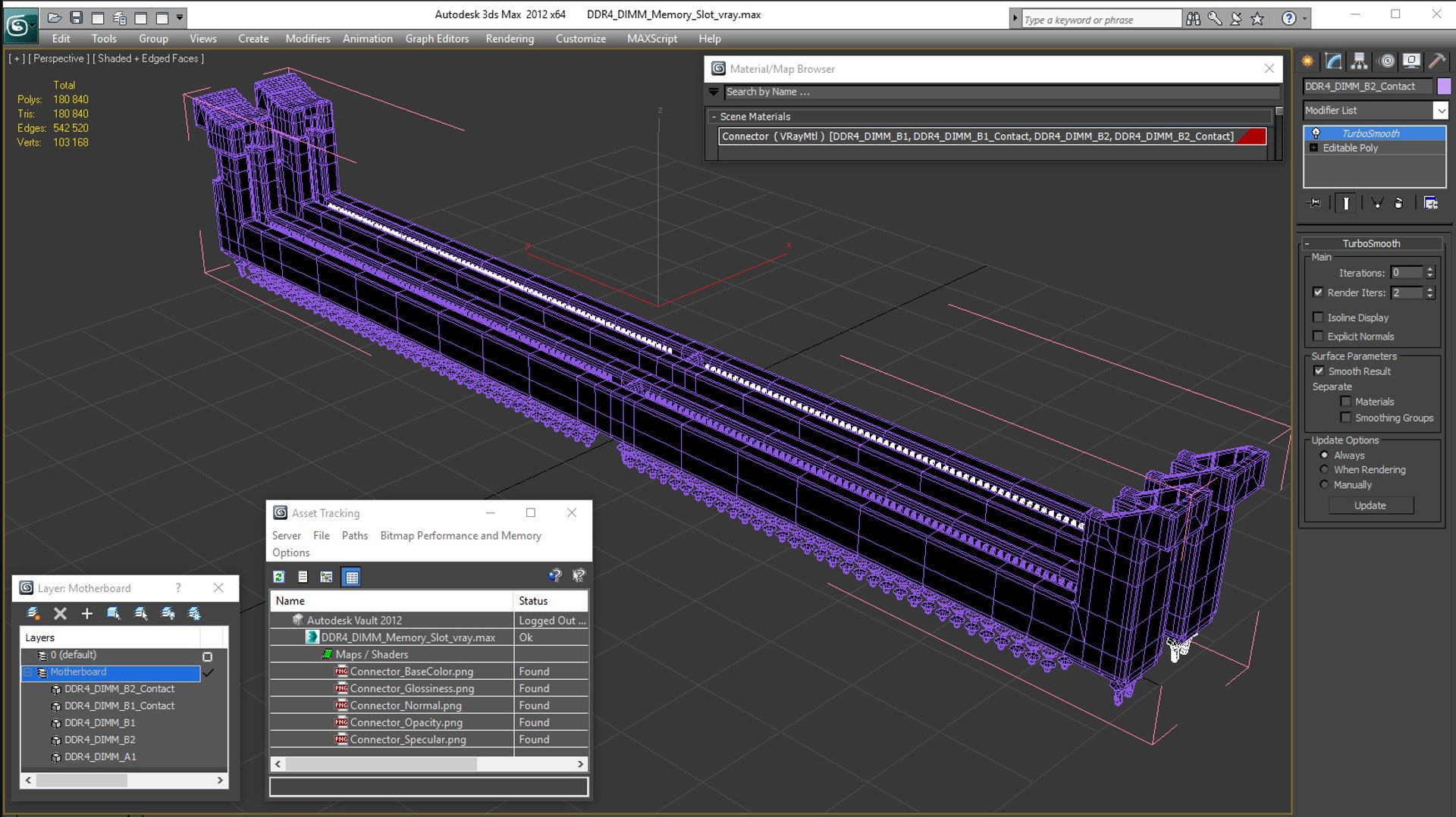 3D Ddr4 Dimm Memory Slot - TurboSquid 1427138