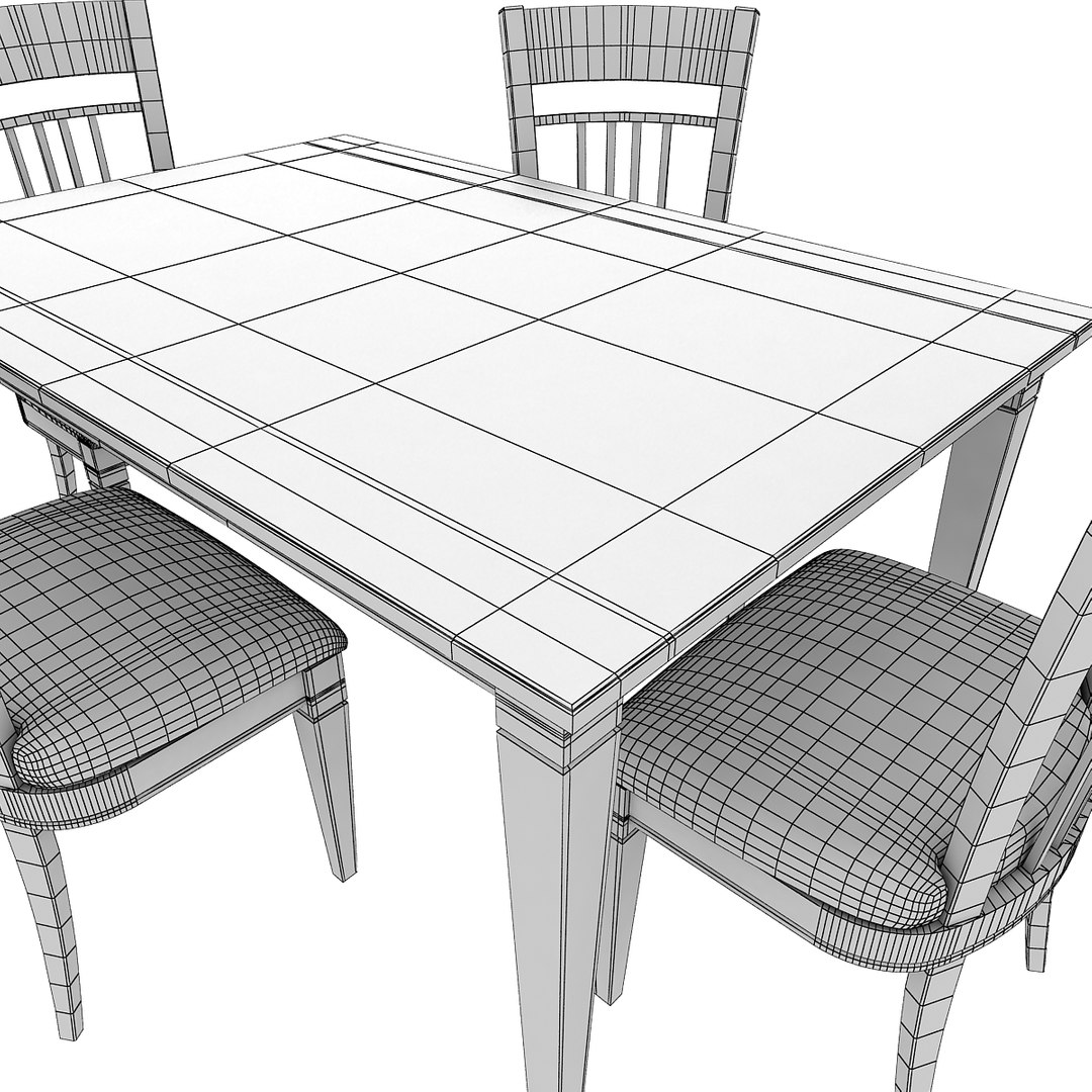 3d Chair Table Traditional Classic Model