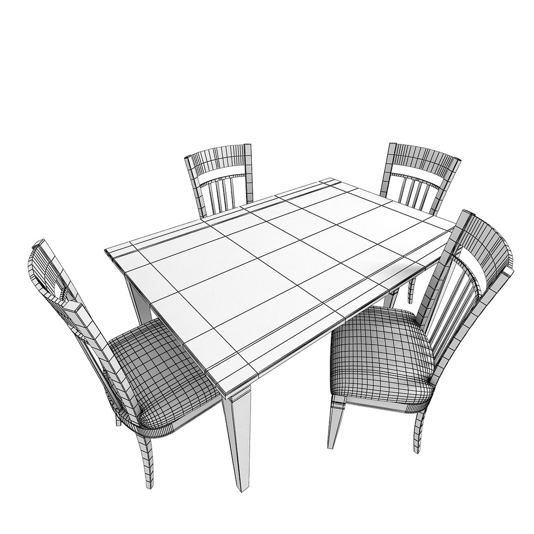 3d Chair Table Traditional Classic Model