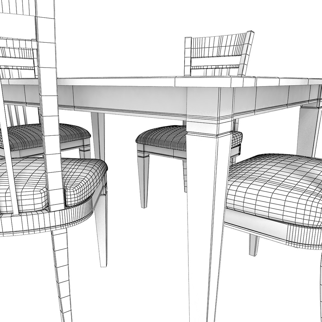 3d Chair Table Traditional Classic Model