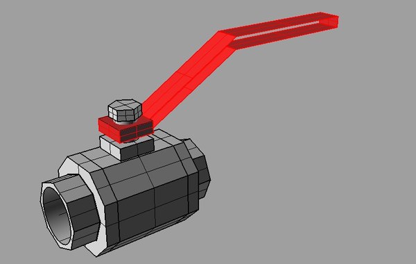 3ds max threaded ball valve