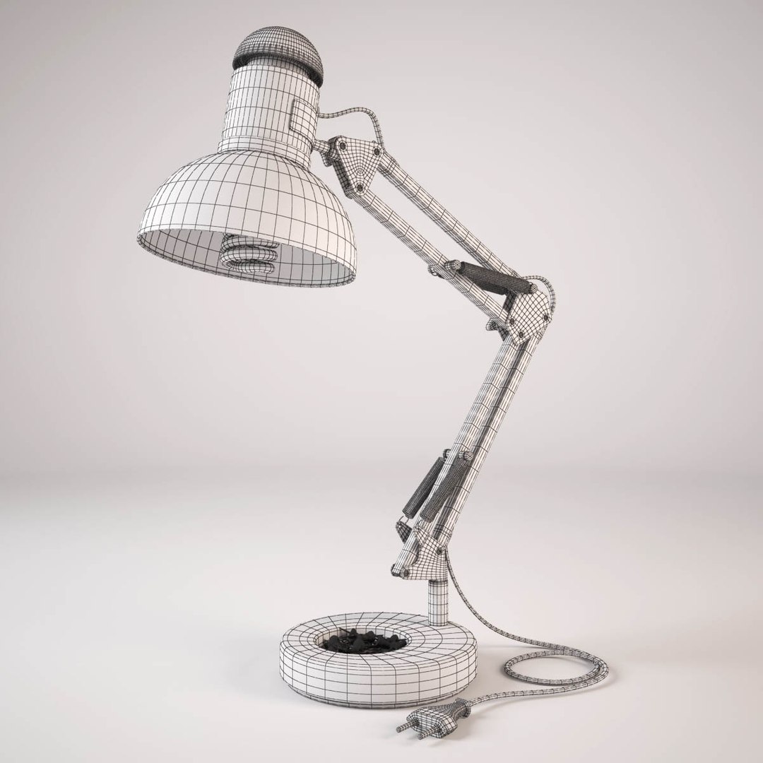 Table Lamp Hinge Bulb Lighting 3d Model