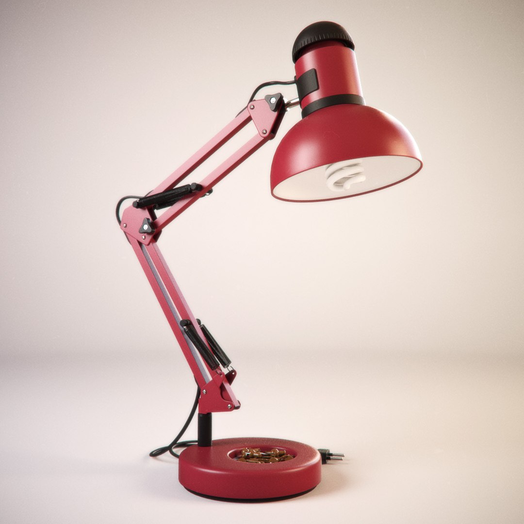 Table Lamp Hinge Bulb Lighting 3d Model