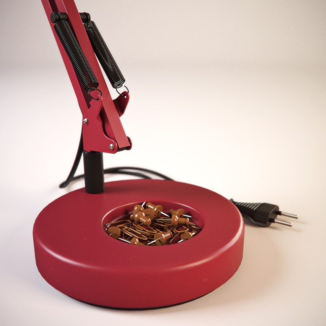 Table Lamp Hinge Bulb Lighting 3d Model