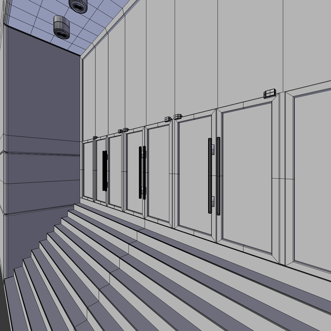 Office Building Clock Scene 3d Blend