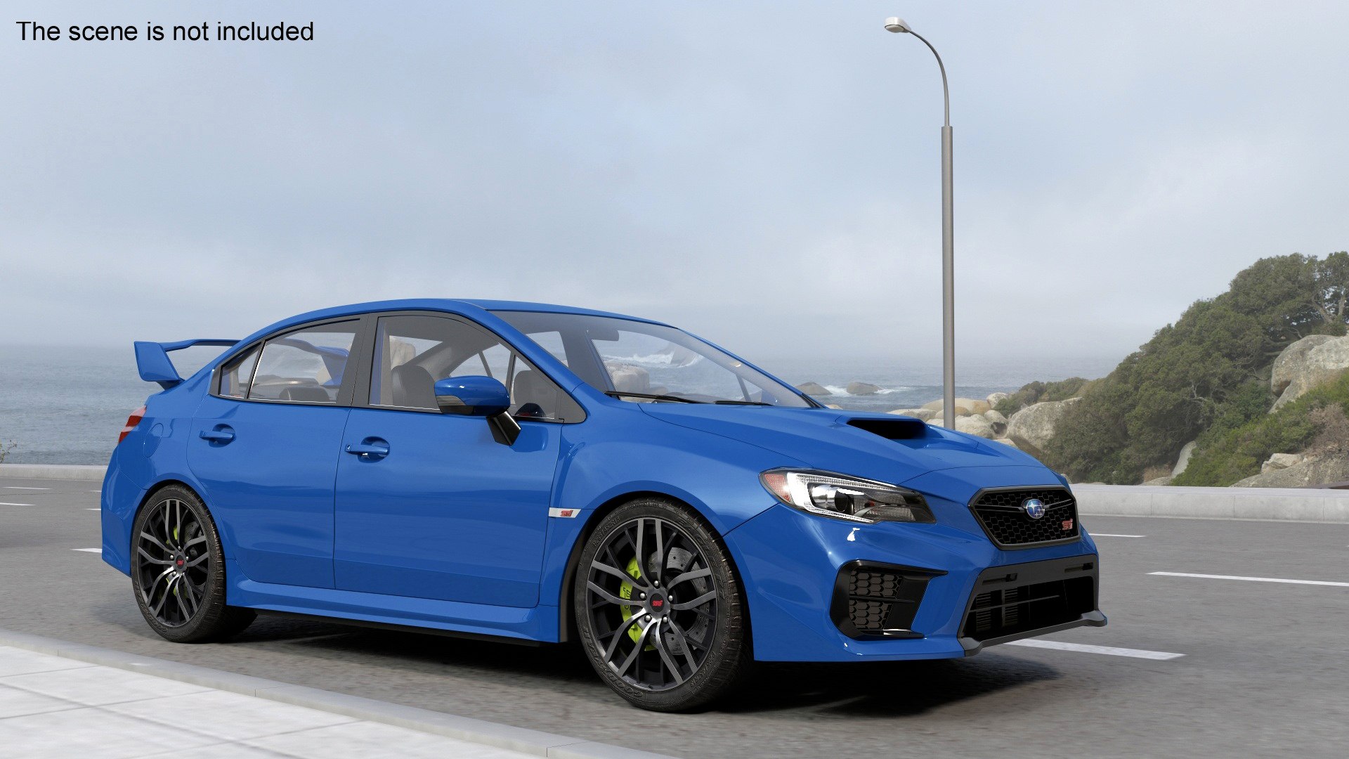 Subaru WRX STI 2021 Sedan Blue Simplified 3D Model - TurboSquid 2342443