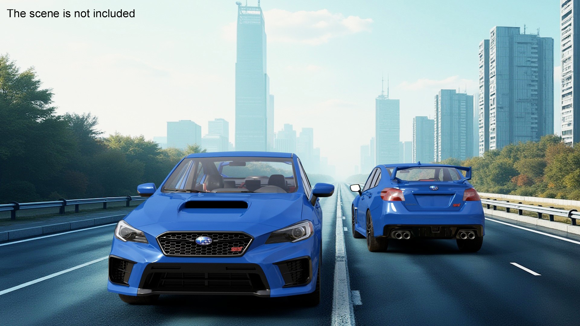 Subaru WRX STI 2021 Sedan Blue Simplified 3D Model - TurboSquid 2342443