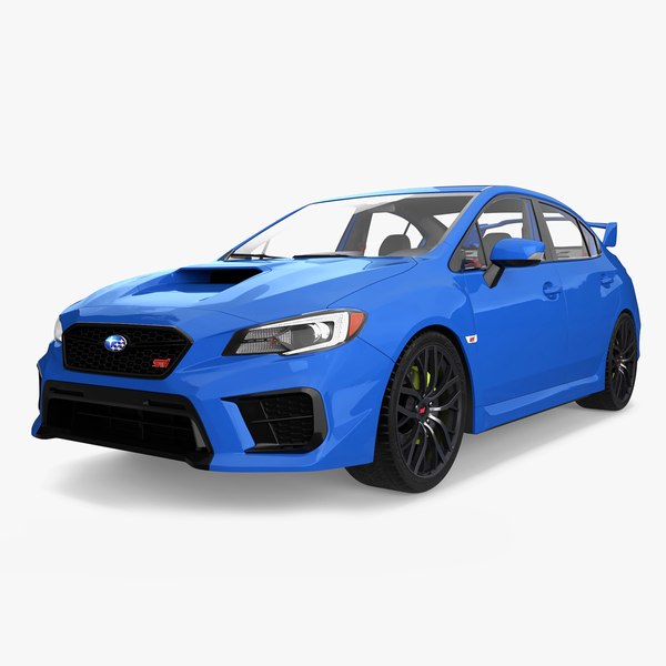 modelo 3d Subaru WRX STI 2021 Sedán Azul Simplificado - TurboSquid 2342443