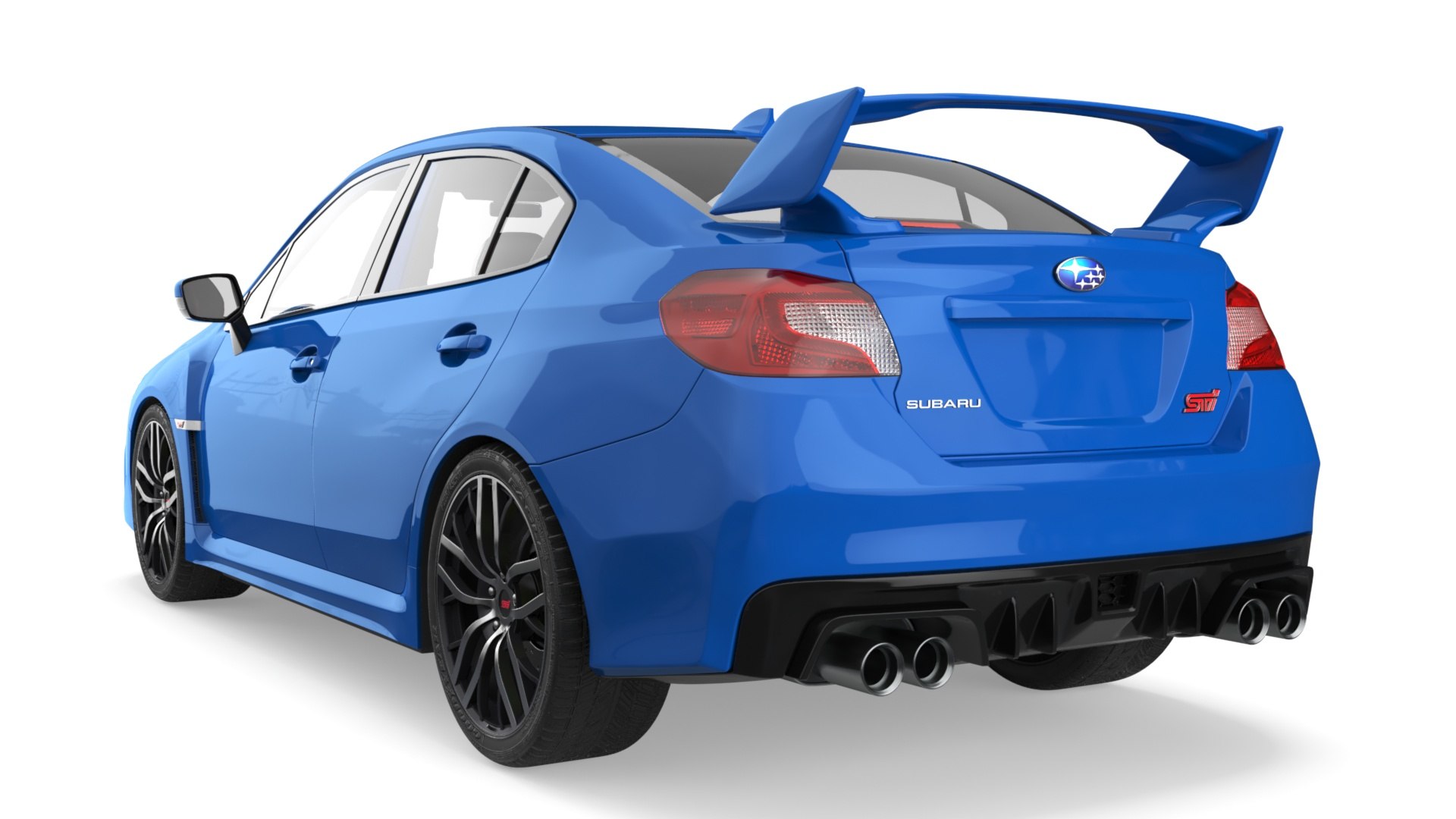 Subaru WRX STI 2021 Sedan Blue Simplified 3D Model - TurboSquid 2342443