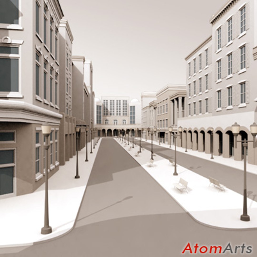 Street Scene City 3d Max