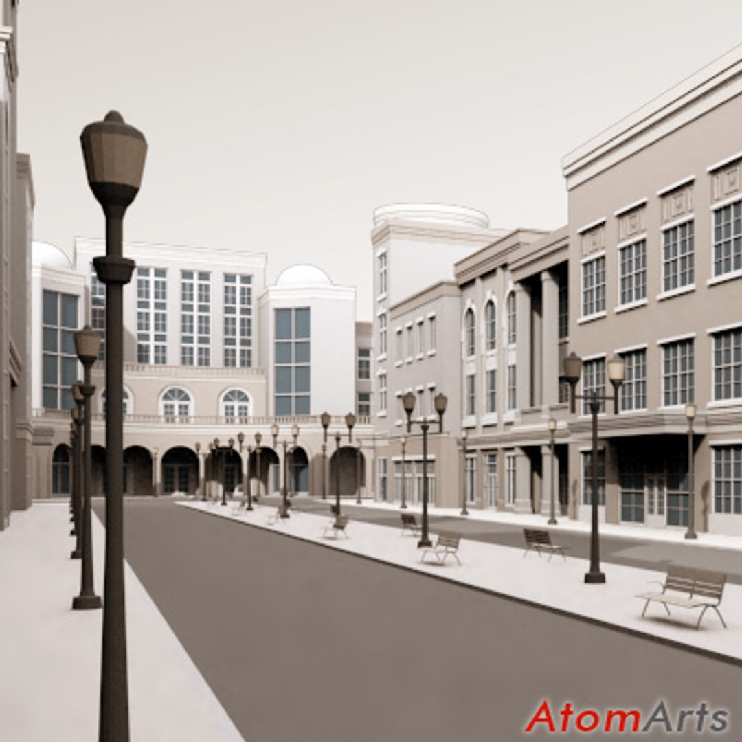 Street Scene City 3d Max