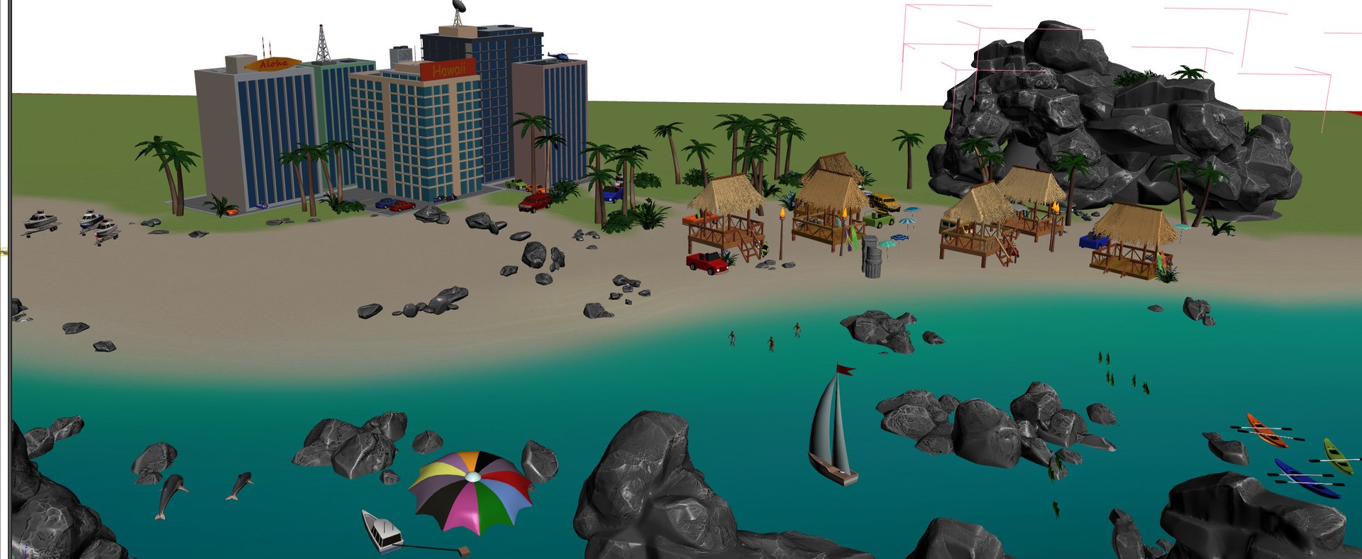 3D Island Beach Model - TurboSquid 1364613