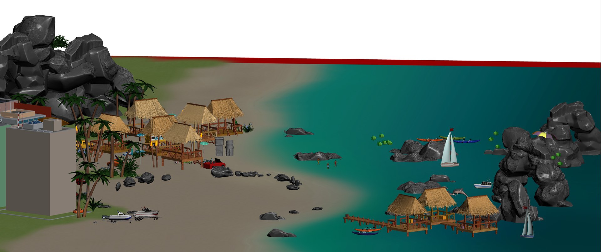 3D Island Beach Model - TurboSquid 1364613