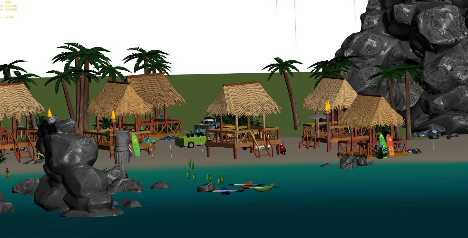 3D Island Beach Model - TurboSquid 1364613