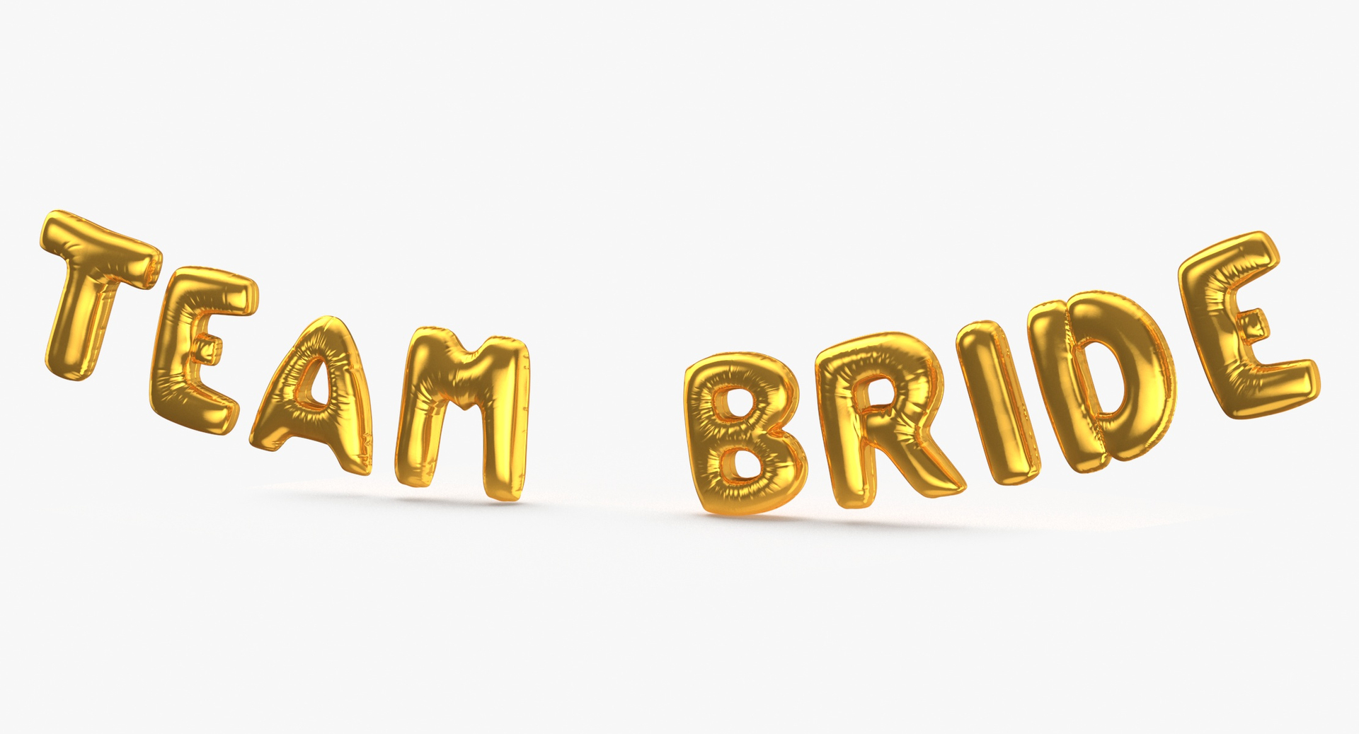 3D Foil Baloon Words Team Bride Gold(1) - TurboSquid 1746561