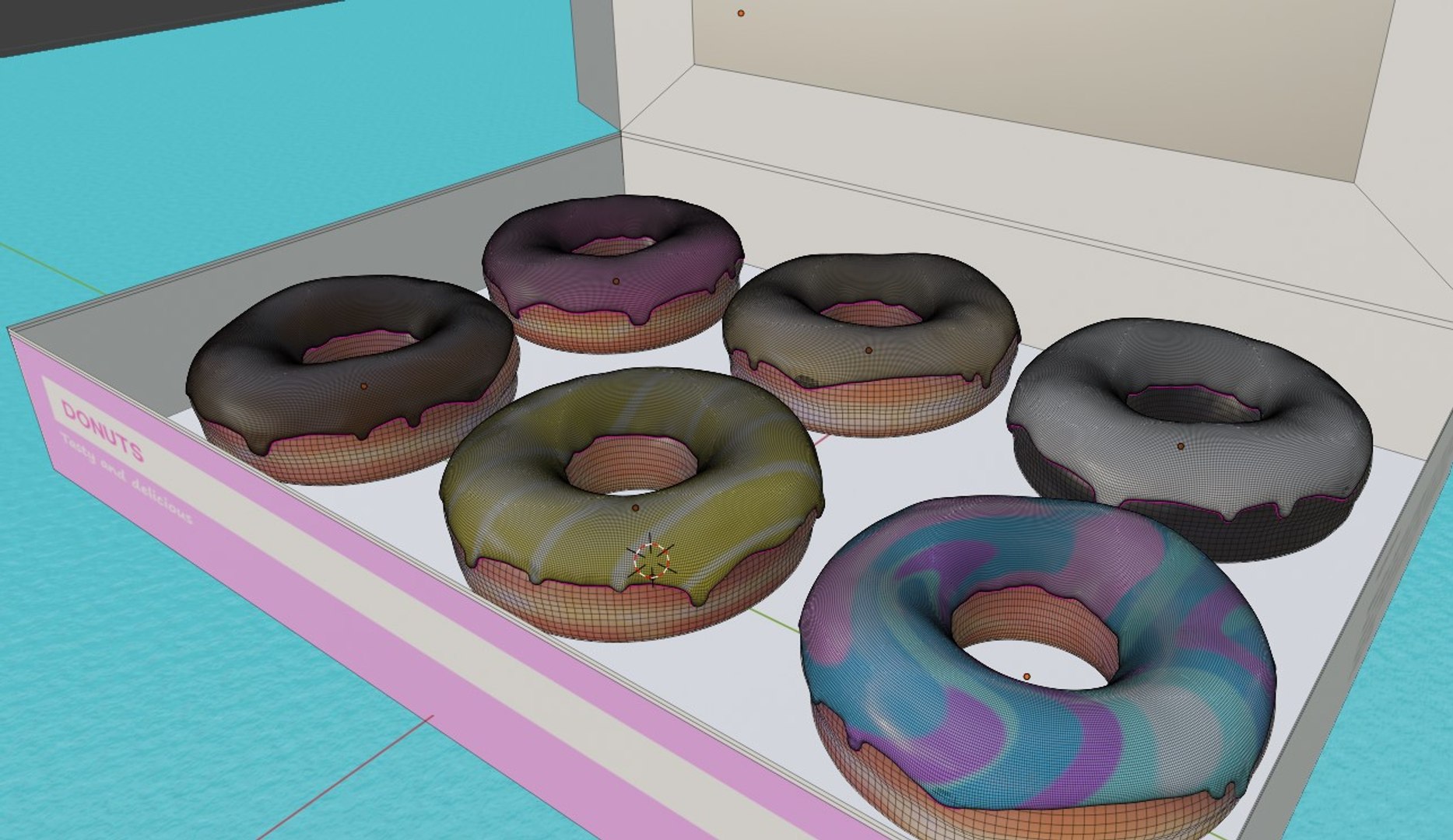 Donut Box 3D - TurboSquid 1479101