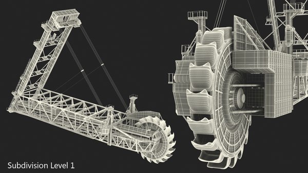 Giant Bucket Wheel Excavator 3D model - TurboSquid 1780496