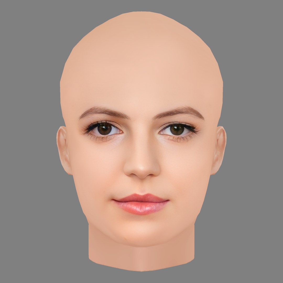 3D Ella Hunt Head - No Hair - Low Poly Head For Game - TurboSquid 2312050