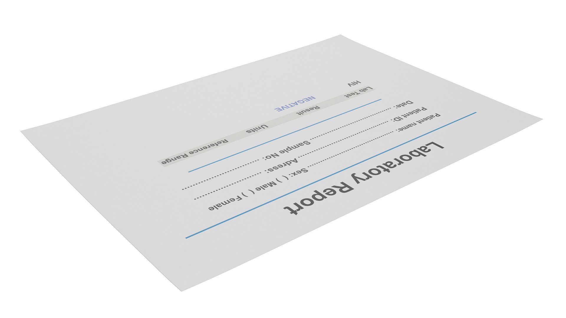 3D Laboratory HIV Report Form Positive - TurboSquid 2394936