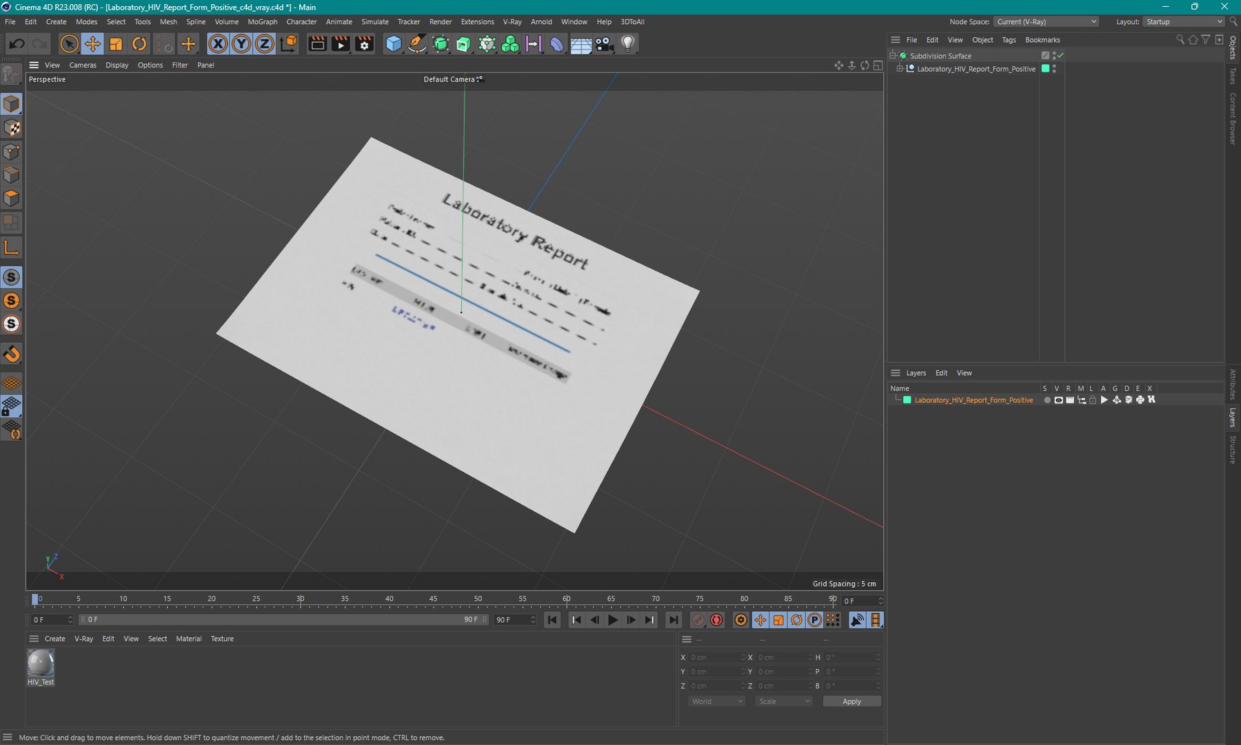 3D Laboratory HIV Report Form Positive - TurboSquid 2394936