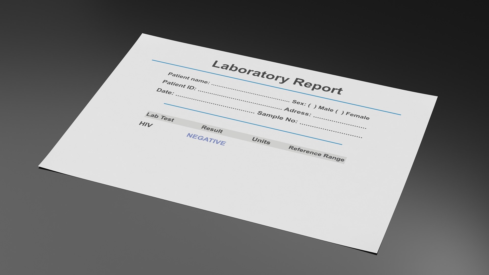 3D Laboratory HIV Report Form Positive - TurboSquid 2394936