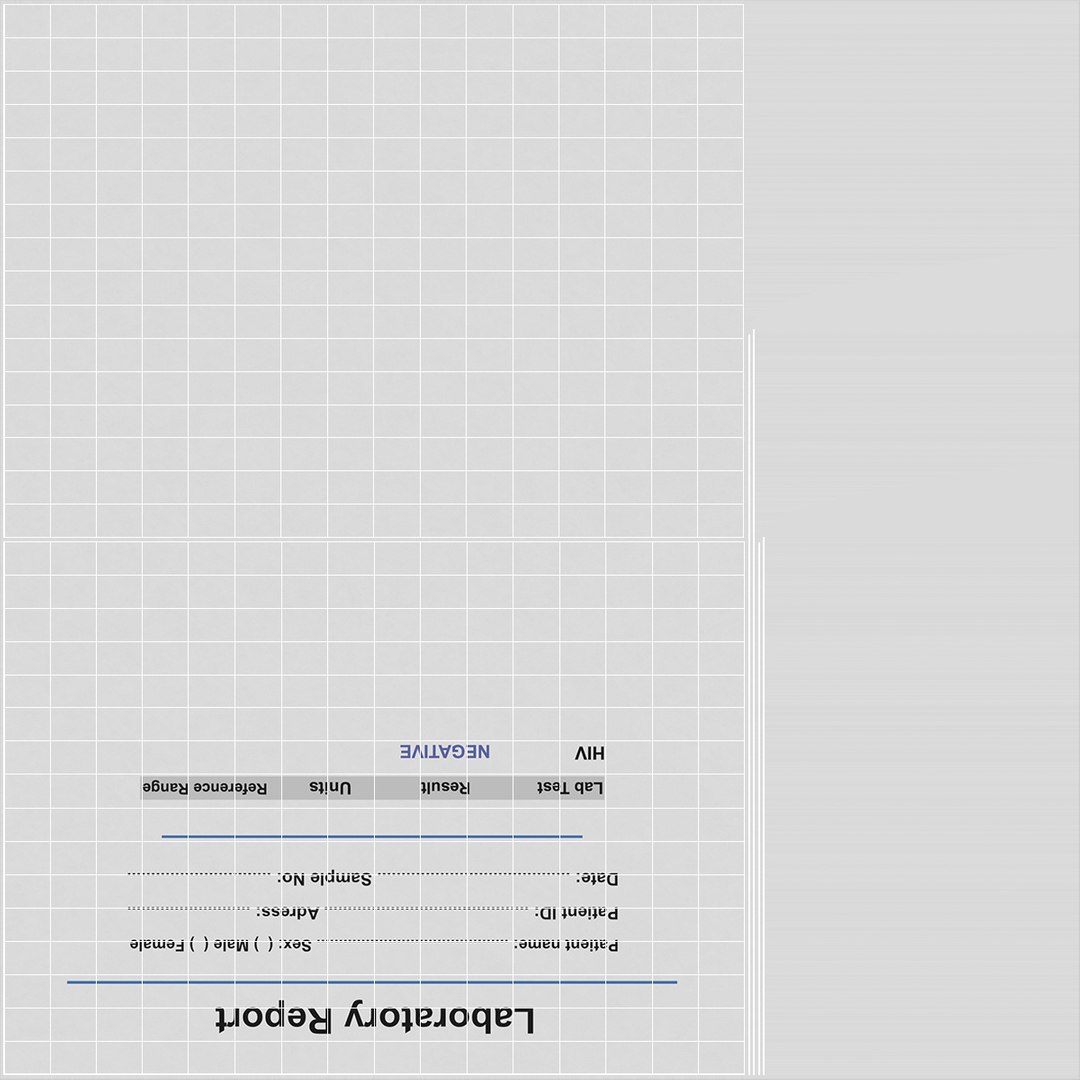 3D Laboratory HIV Report Form Positive - TurboSquid 2394936