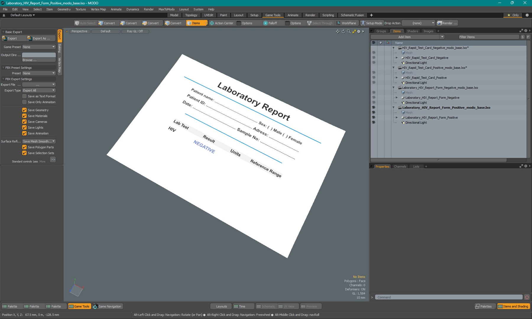 3D Laboratory HIV Report Form Positive - TurboSquid 2394936