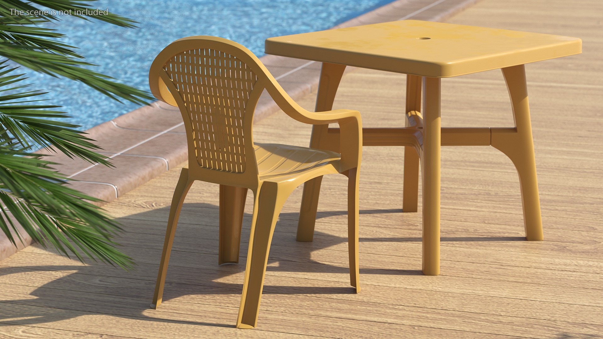 Monoblock Plastic Chair With Armrest Brown Model - TurboSquid 1828098